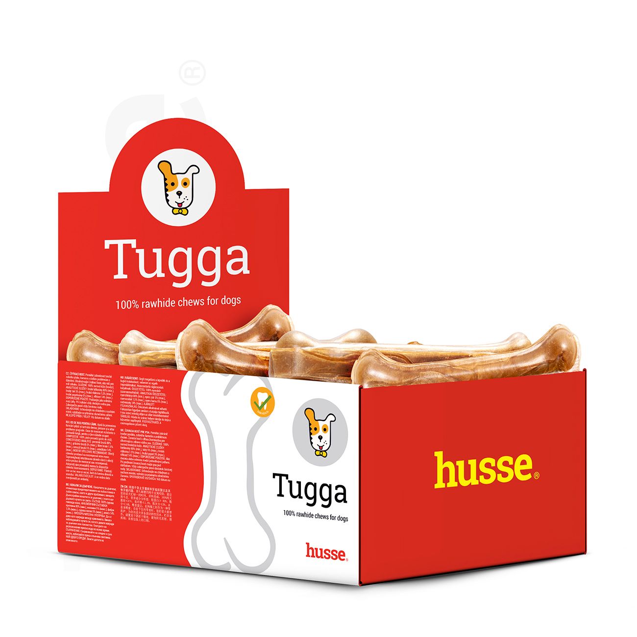 Tugga, pressat ben L 10-pack | Råhudsben för hundar | L, 10 st | 16020
