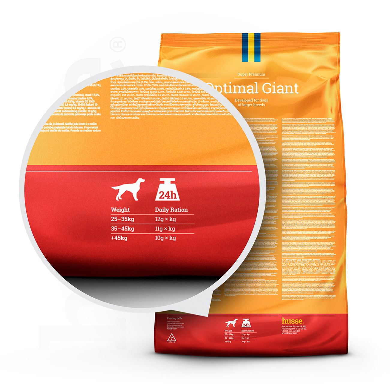 Optimal Giant, 12kg - Husse Natural Complete Adult Dry Dog Food Chicken ...